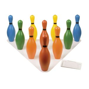 Multi-Color Plastic Bowling Pin Set