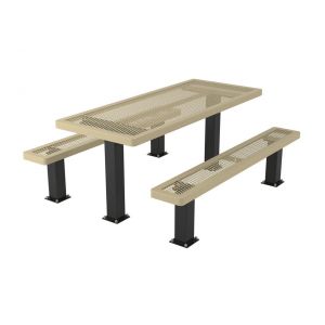 Regal Rectangular Pedestal Frame Picnic Table with Detatched Seating | T6RC4-4S | Webcoat